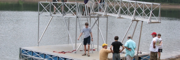 Boy Scouts Floating High Dive - RollingBarge.com