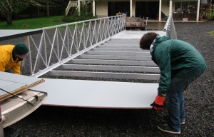 Aluminum Gangway converted into a portable free span ATV Bridge