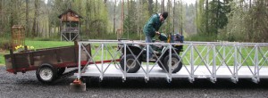 Aluminum Gangway converted into a portable free span ATV Bridge