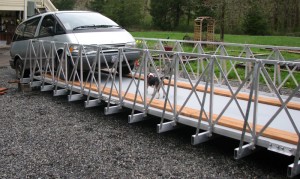 Aluminum Gangway converted into a portable free span ATV Bridge
